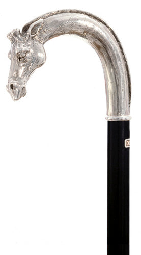 Elegant Giraffe Walking Cane - Silver Handle, Italian Craftsmanship