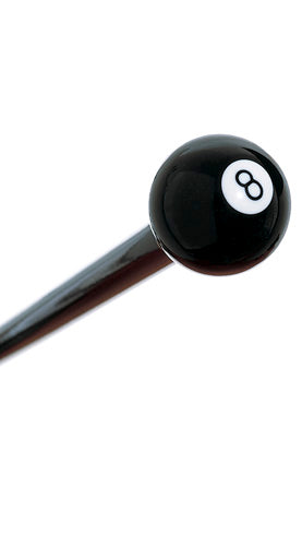 Stylish Italian Billiard Cane - 8 Ball Handle & Beechwood Shaft