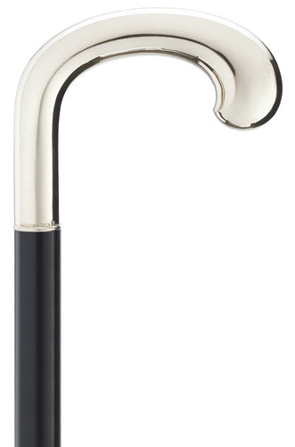 Elegant Men's Opera Shape Cane - Handcrafted Alpacca & Maple Shaft