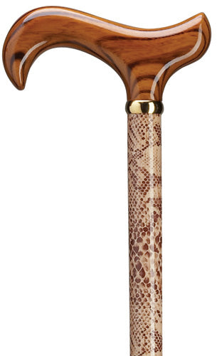 Snakeskin Maple Wood Cane - Stylish 36" Support Up to 250 lbs